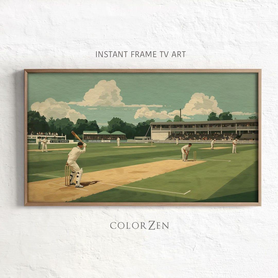 Samsung Frame TV Art, Cricket Picture, 1930s Style Cricket Whites ...