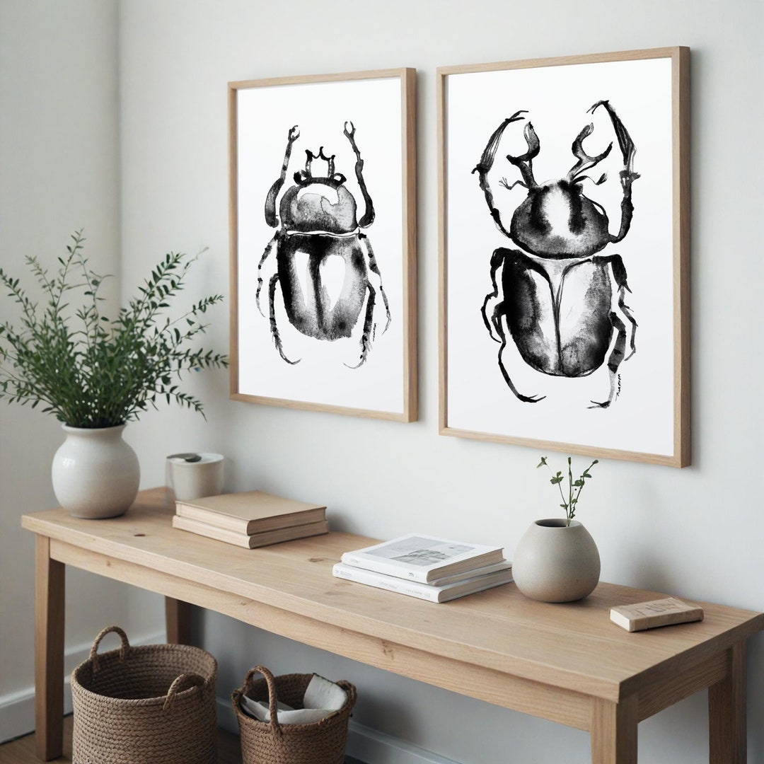 Beetles Set of 2 Watercolor Art Prints, Gift for Insect Lovers, Insects ...