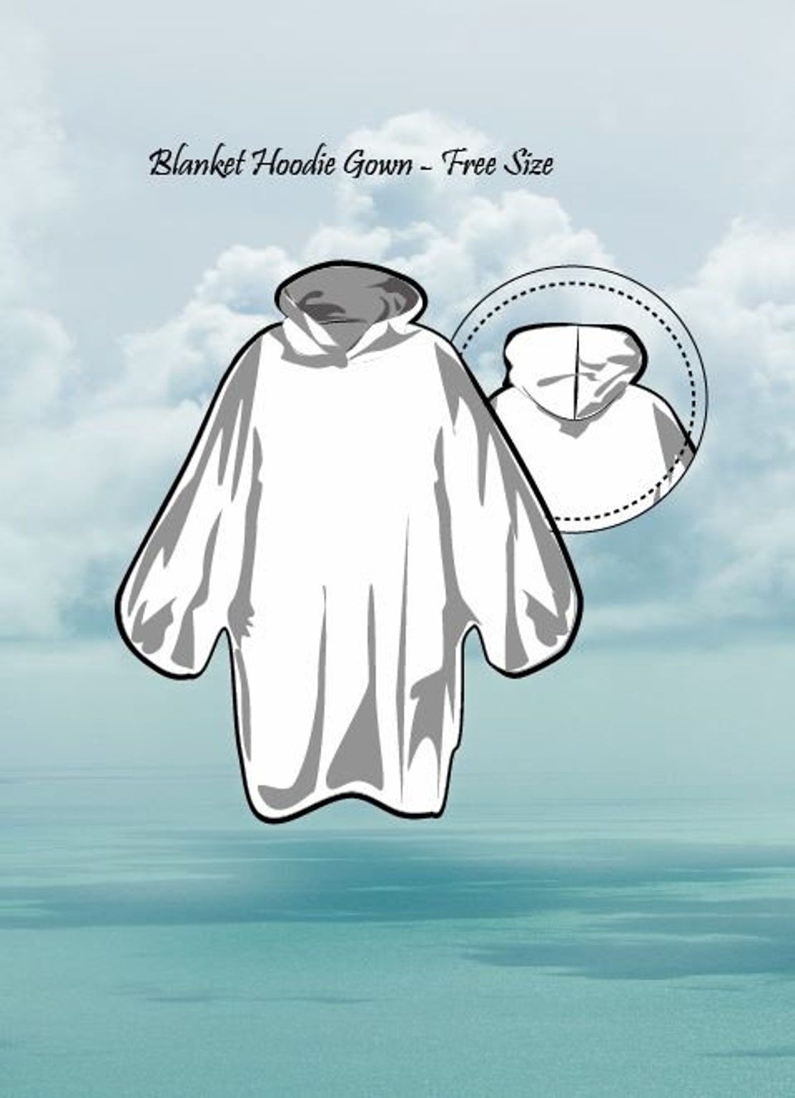 PDF Sewing Pattern for Blanket Hoodie Gown *one Size Fits Everyone ...