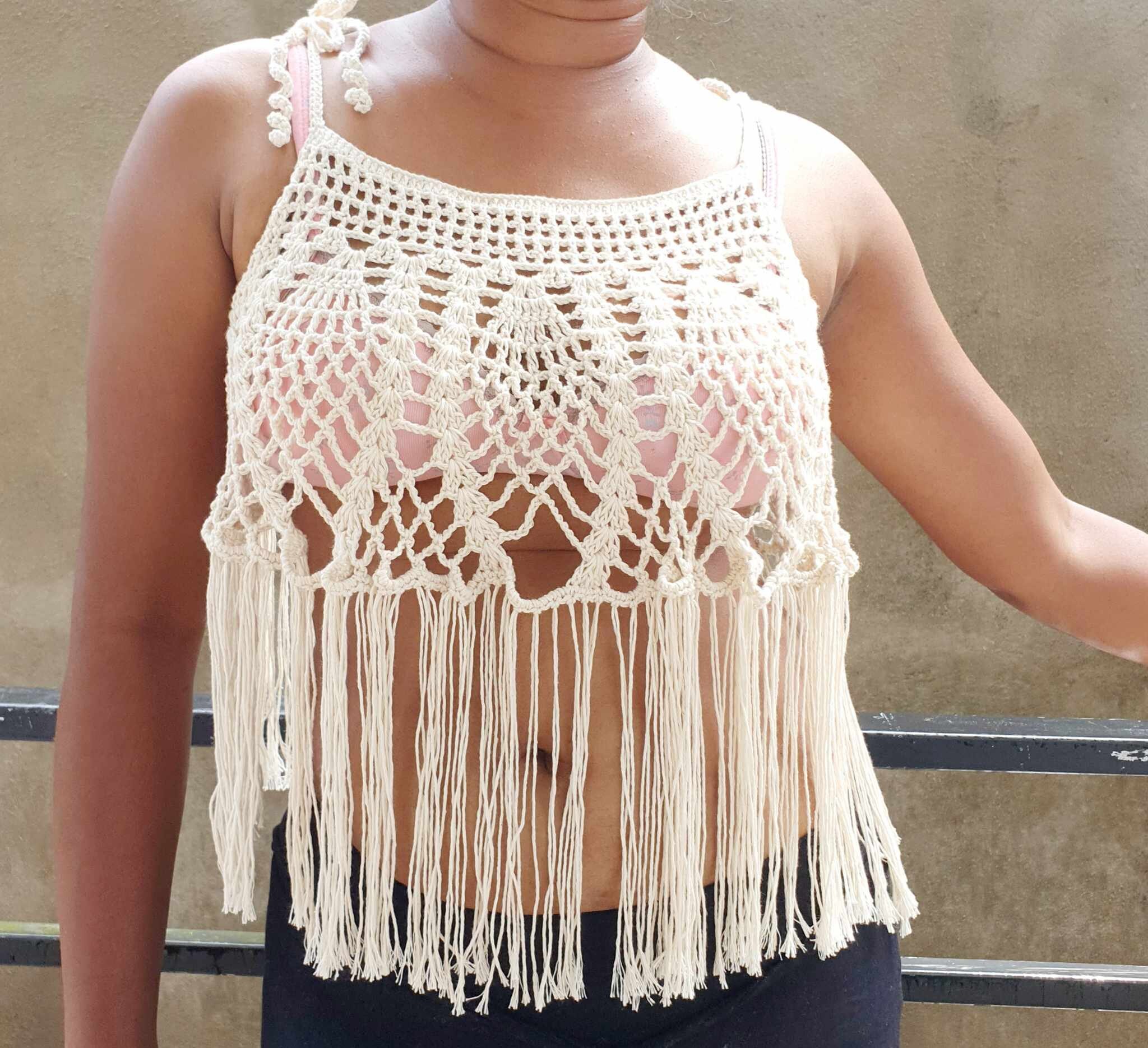 Macrame Top,handmade,comfy,casual.swimsuit Cover Up,boho,festival ...