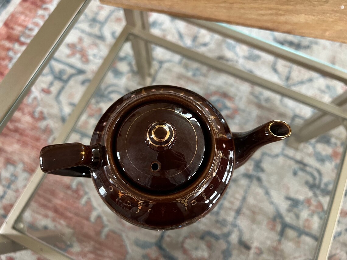 Vintage Japan Redware Teapot Ceramic Royal Hand Painted Brown - Etsy