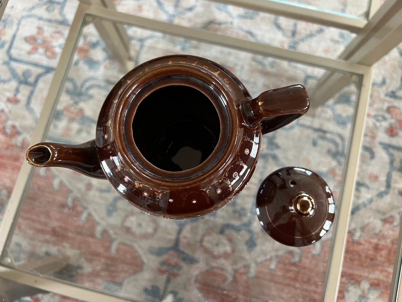 Vintage Japan Redware Teapot Ceramic Royal Hand Painted Brown - Etsy