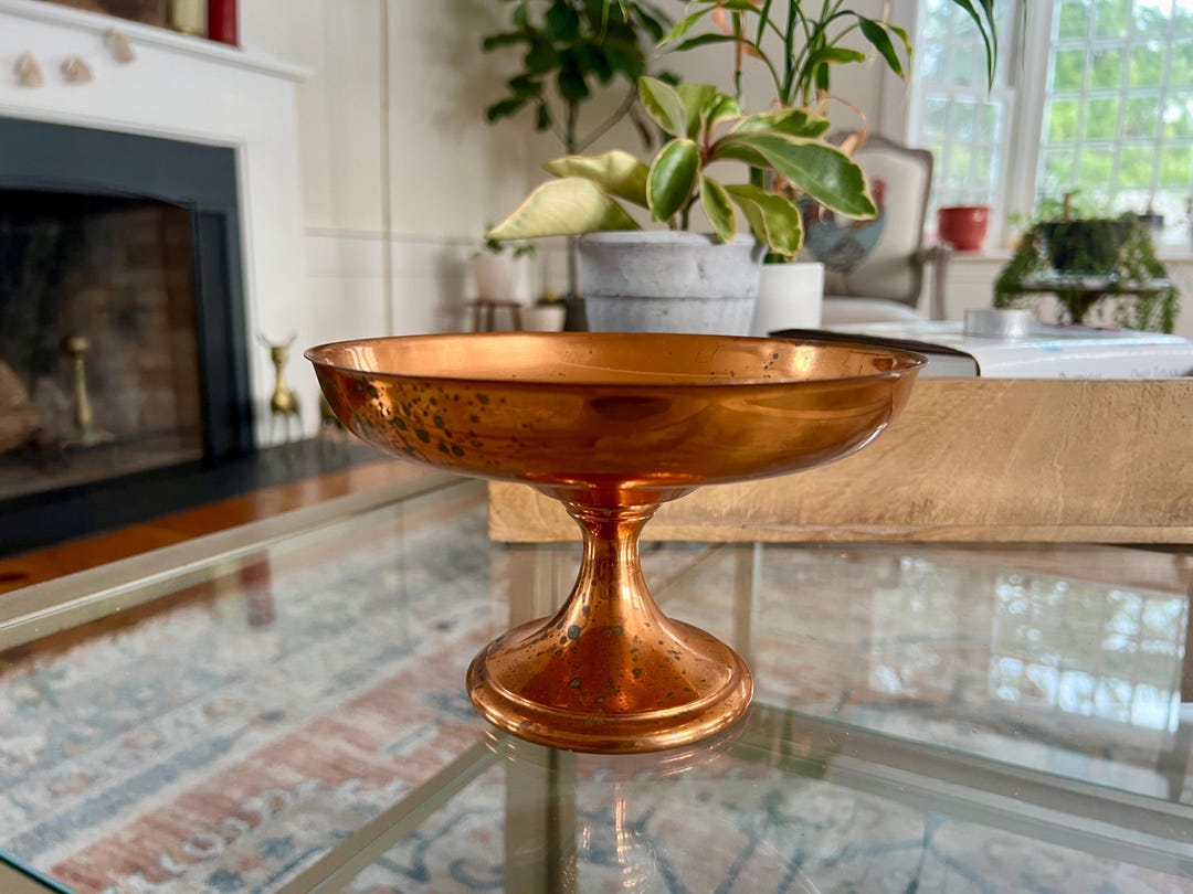 Vintage Footed Copper Bowl, Classic Copper, Raised Succulent Pot ...