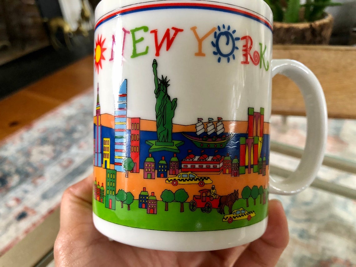 Vintage New York City Mug Coffee/Tea Mug with Beautiful Sights | Etsy