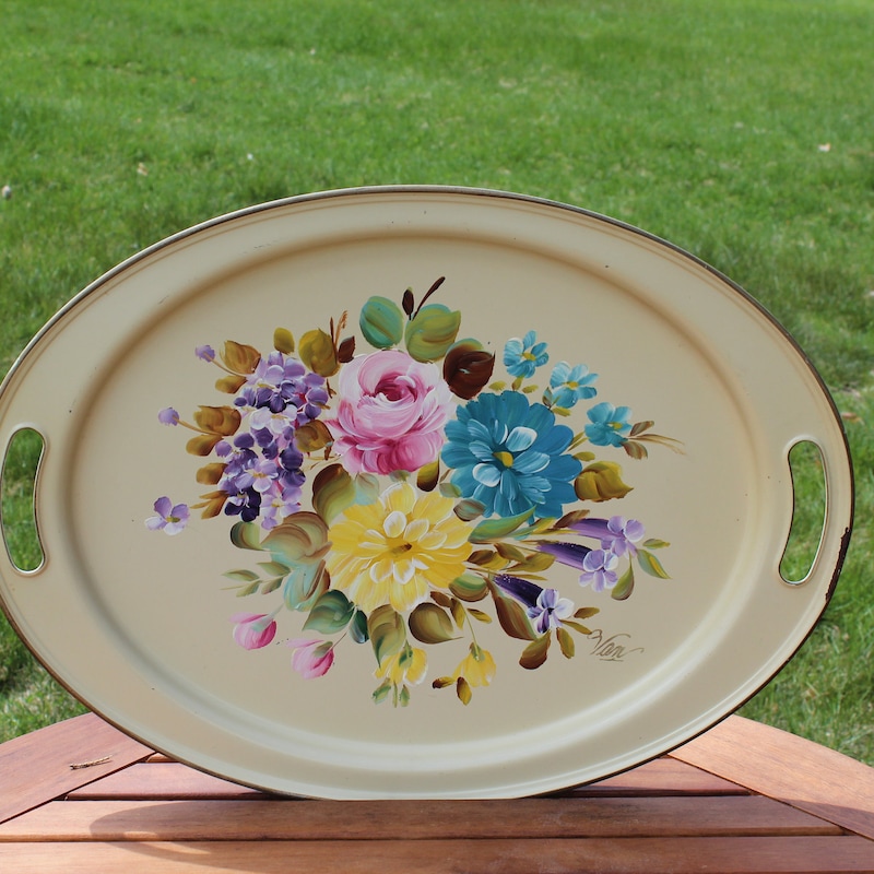 Tole Painted Tray - Etsy