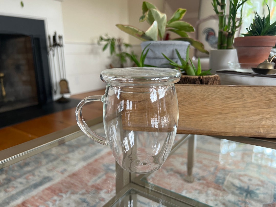 Thin Clear Glass Mug With Cover , Hand Blown Glass, Clear Glass Cup ...