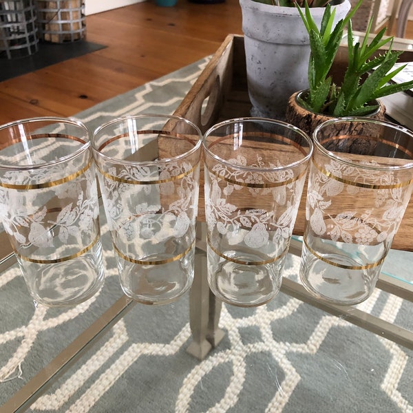 Gold Rim Drinking Glasses - Etsy