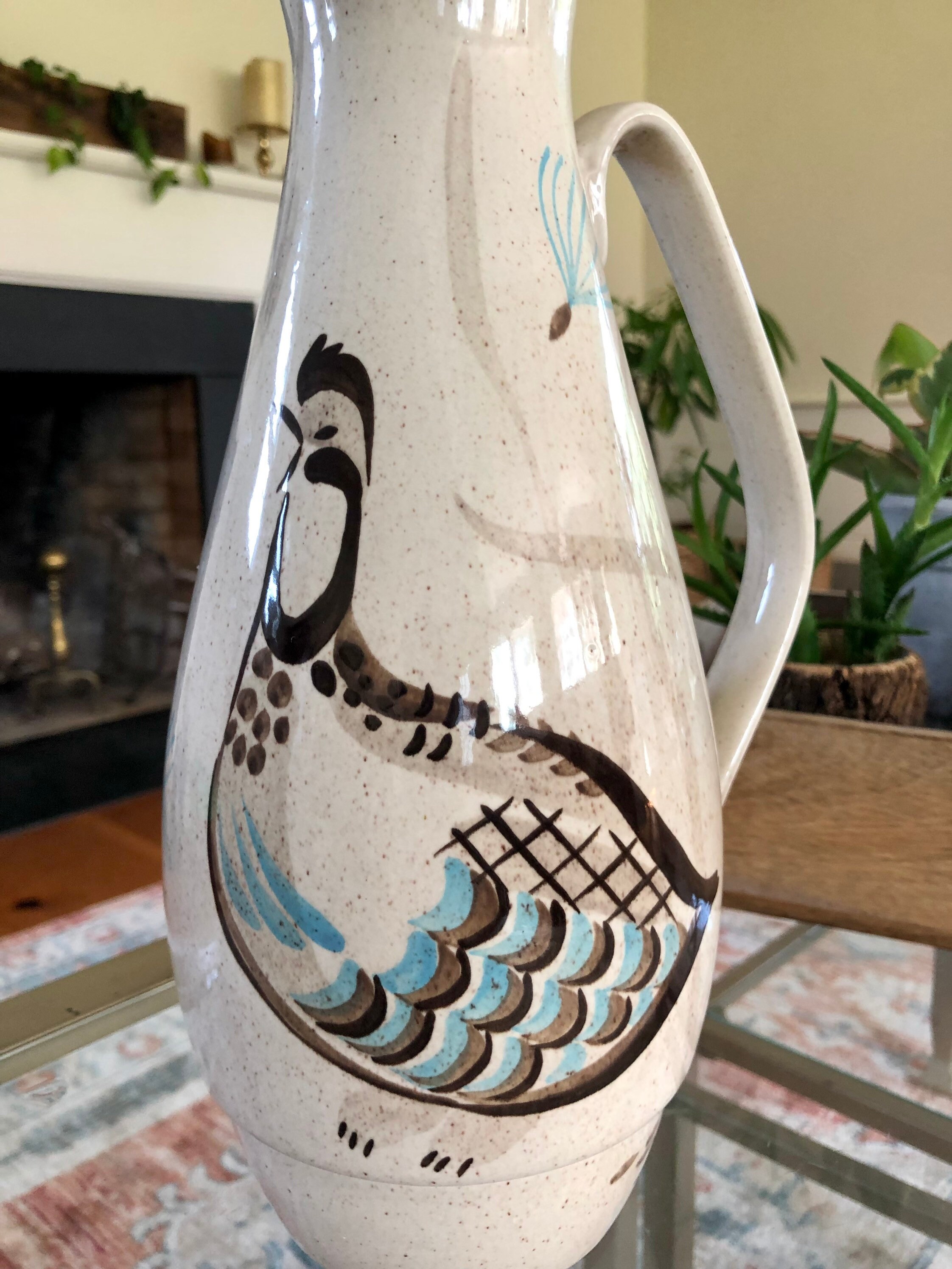 1950s Red Wing Pottery Bob White Quail Pitcher with Stopper | Etsy