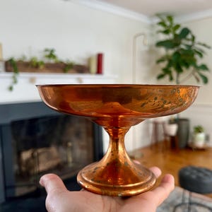 Vintage Footed Copper Bowl, Classic Copper, Raised Succulent Pot ...