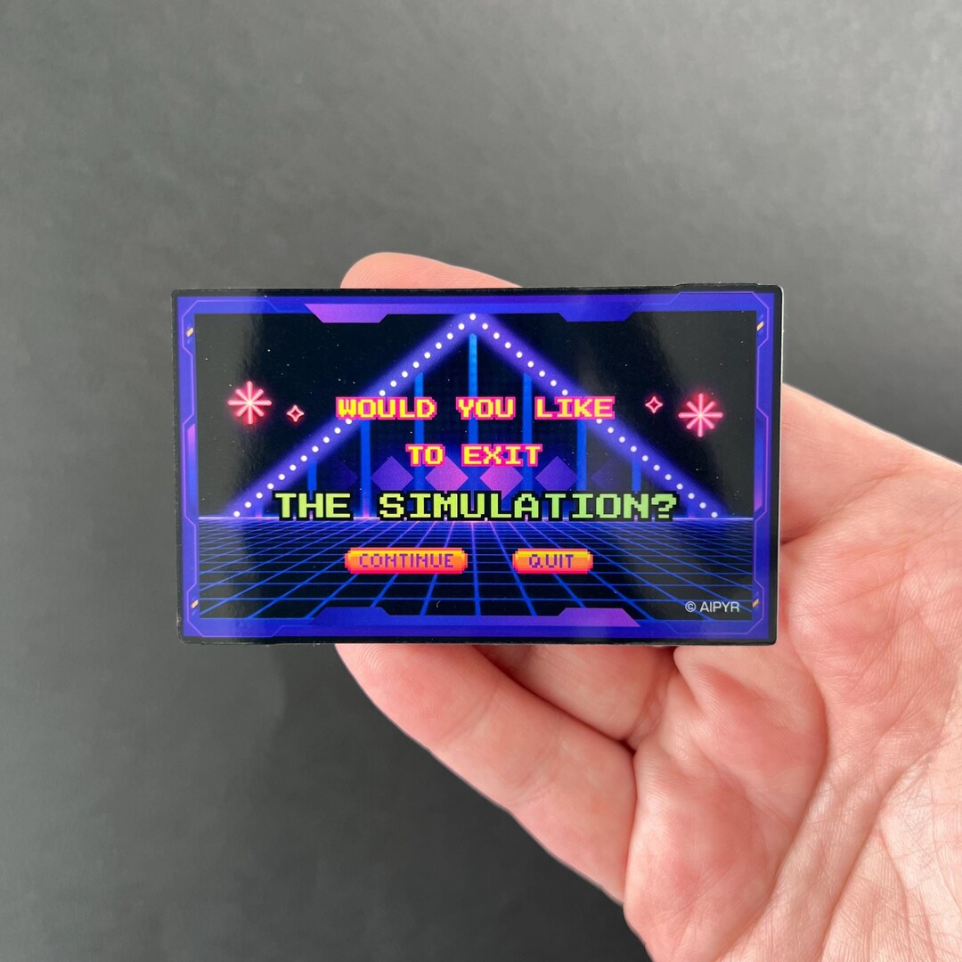 Retro Game Exit the Simulation Sticker Pixel Art Vaporwave Aesthetic ...