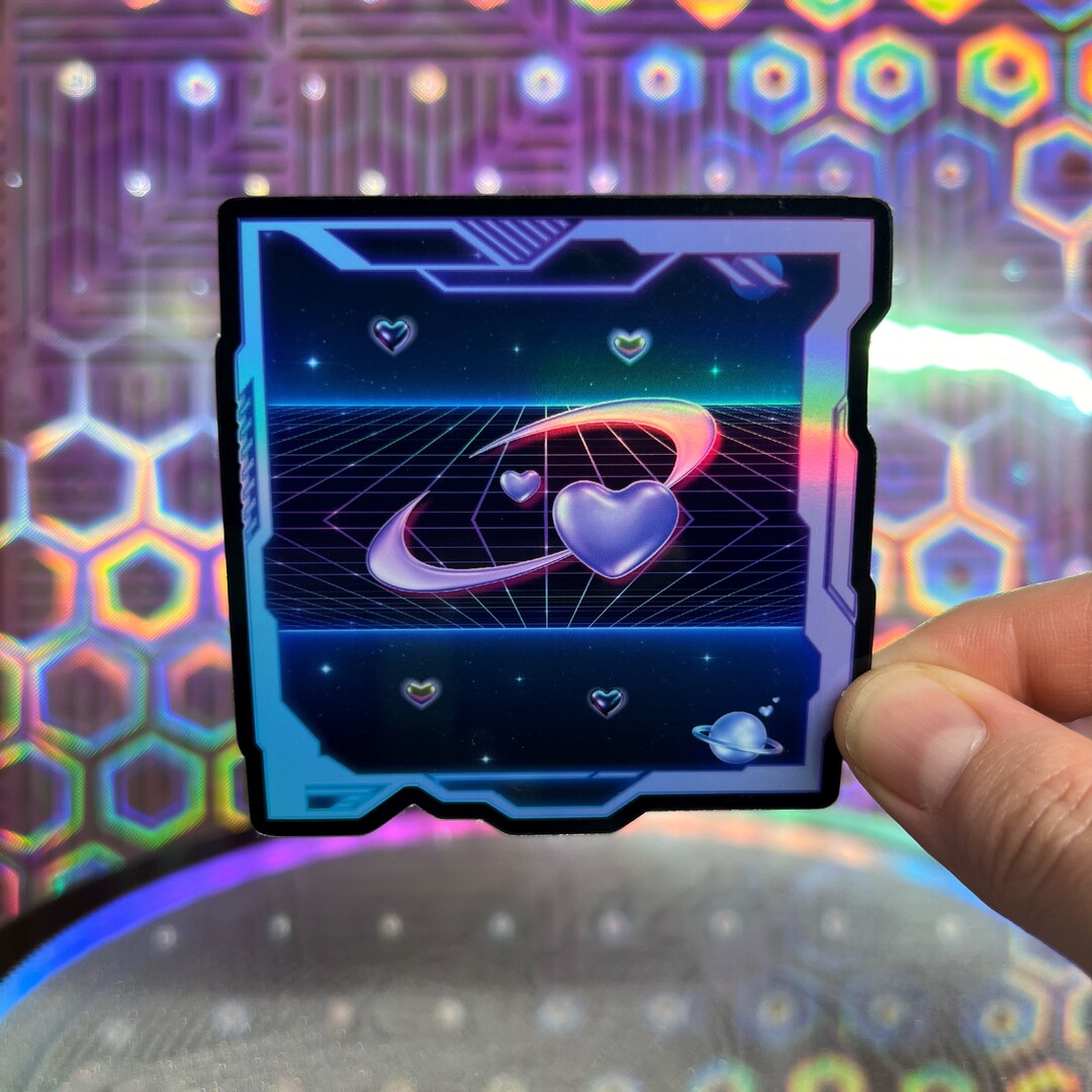 Holographic Cyberpunk Love Sticker Retro Tech 2000s Nostalgia Y2K ...