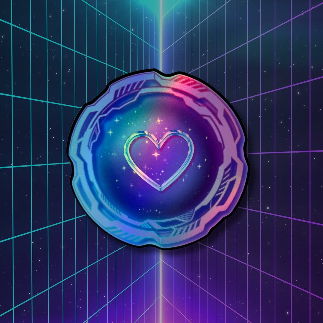 Cyberpunk Heart Sticker Futuristic Holo Stickers Cybercore Y2K ...