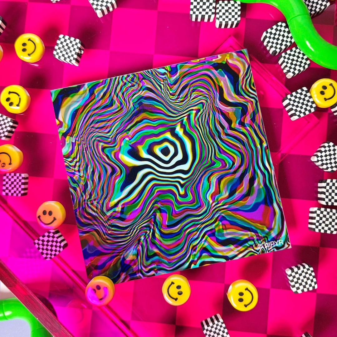 Trippin Out Psychedelic Sticker | Trippy Laptop Decal - Etsy