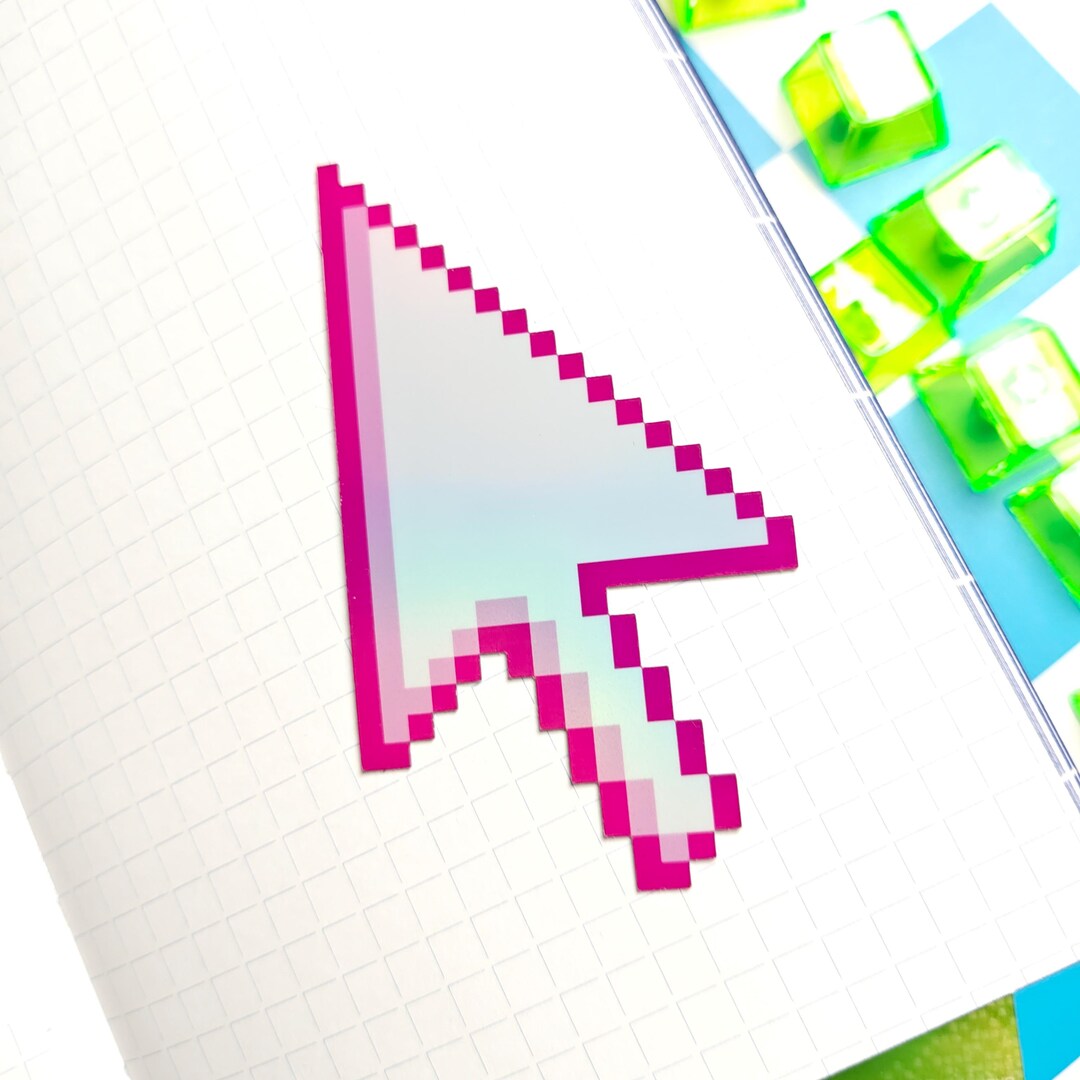 Pink Computer Cursor Sticker | Holographic Y2K Stickers - Etsy