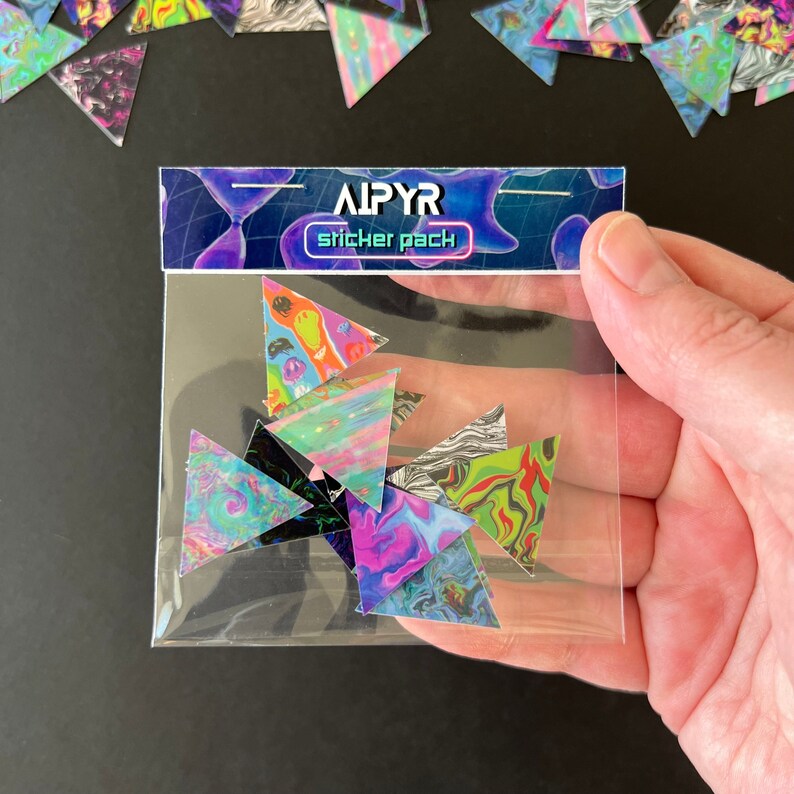 Mini Trippy Triangles Sticker Pack - Etsy