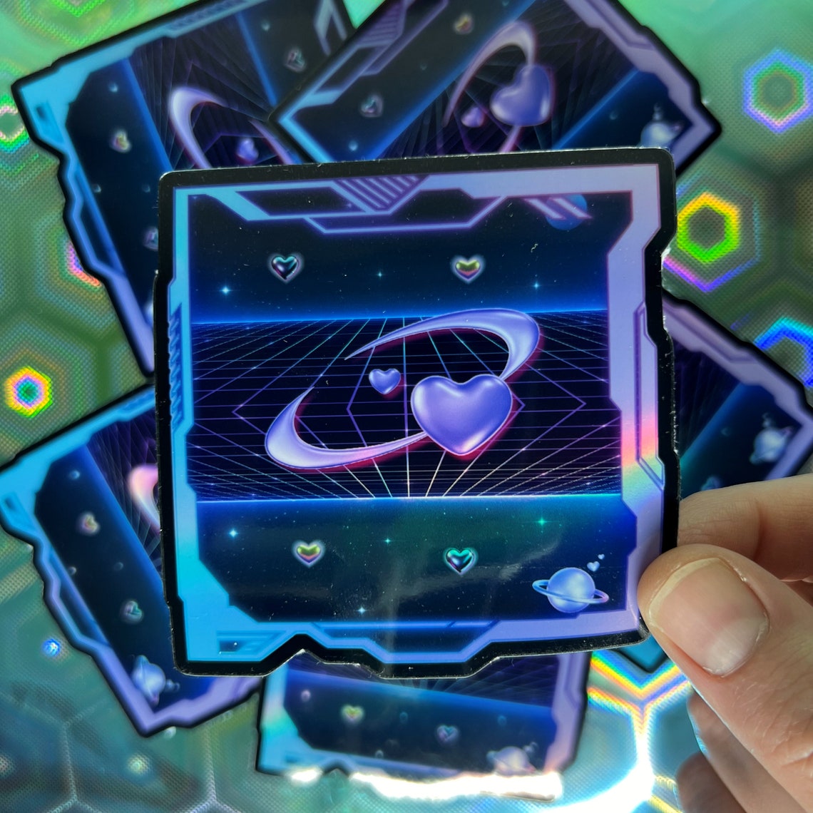 Holographic Cyberpunk Love Sticker Retro Tech 2000s Nostalgia Y2K ...
