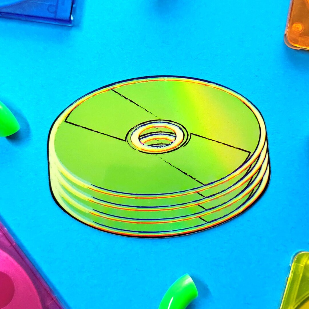 Webcore CD Stack Holographic Sticker - Etsy