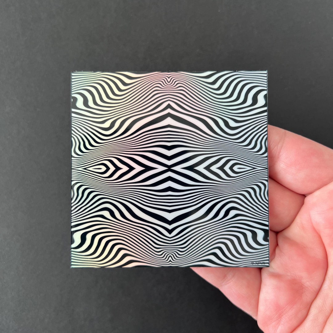 Hypnotic Wave Sticker Optical Illusion Trippy Stickers Op Art Acid Art ...