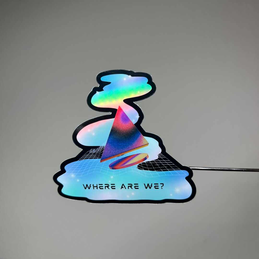 Vaporwave Where Are We Holographic Sticker - Etsy
