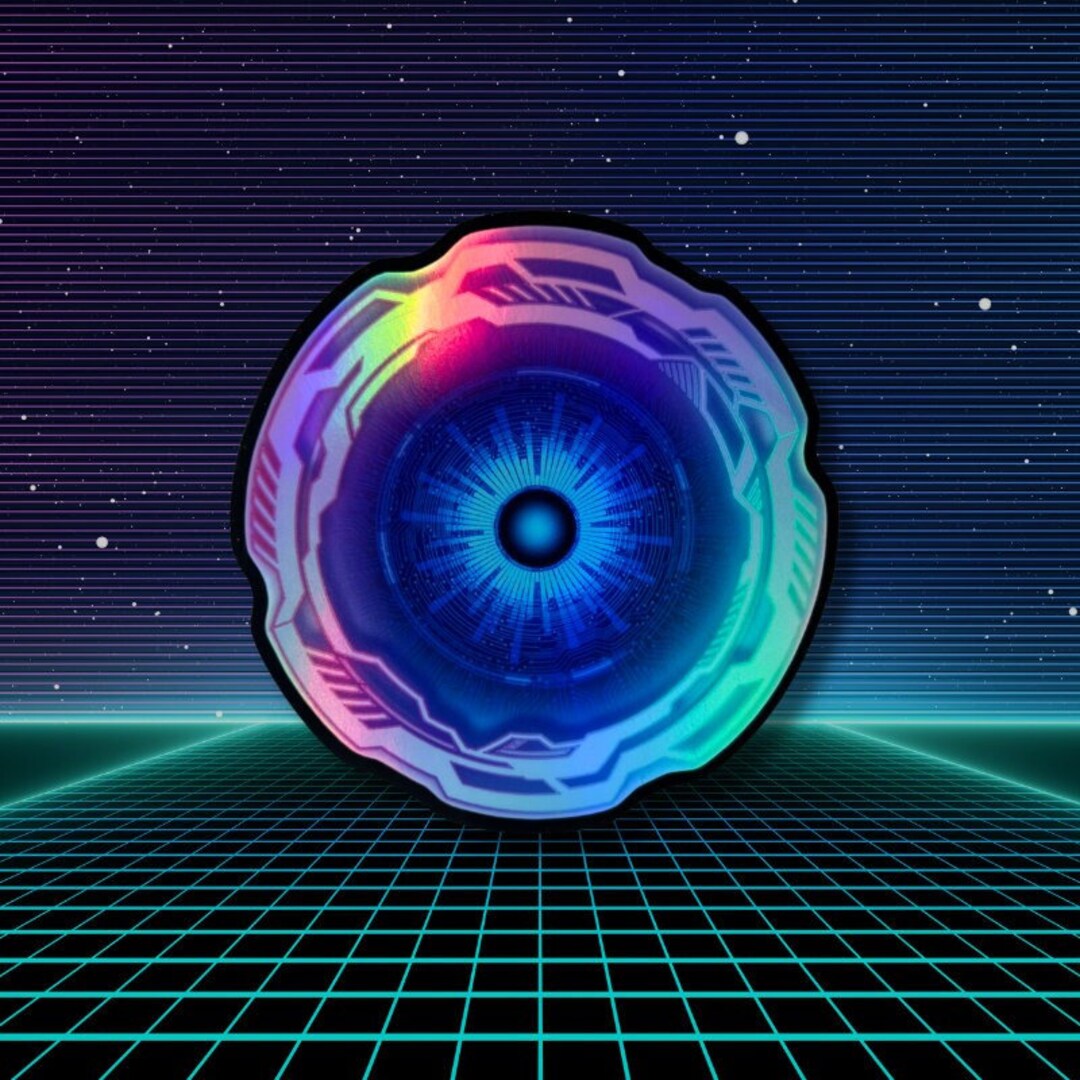 Holographic Cyber Eye Sticker Futuristic Art Cyberpunk Aesthetic ...