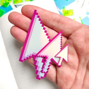Pink Computer Cursors Sticker Pack | 90s Pixel Art Stickers, Webcore ...