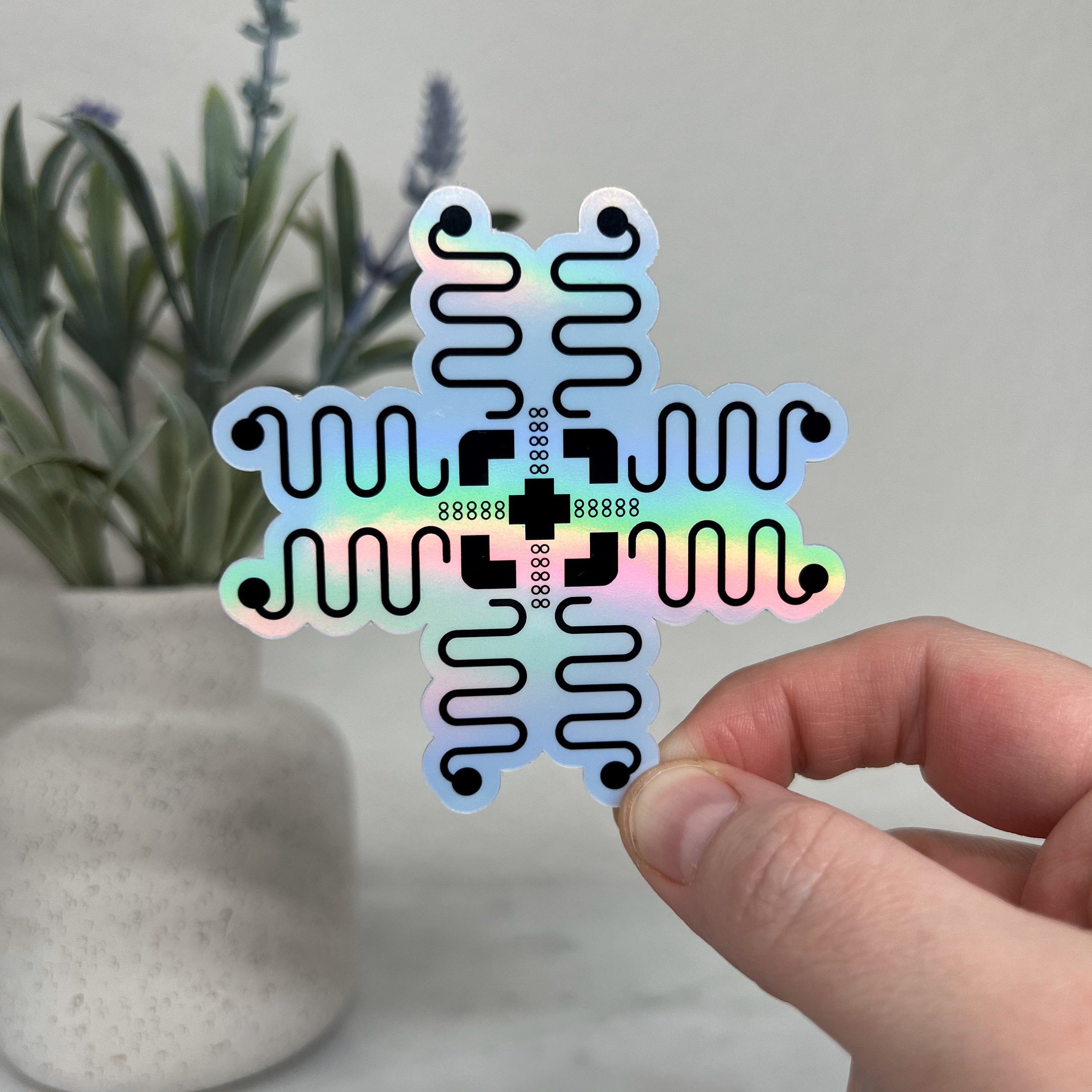 Simulated Circuit Holographic Sticker - Etsy