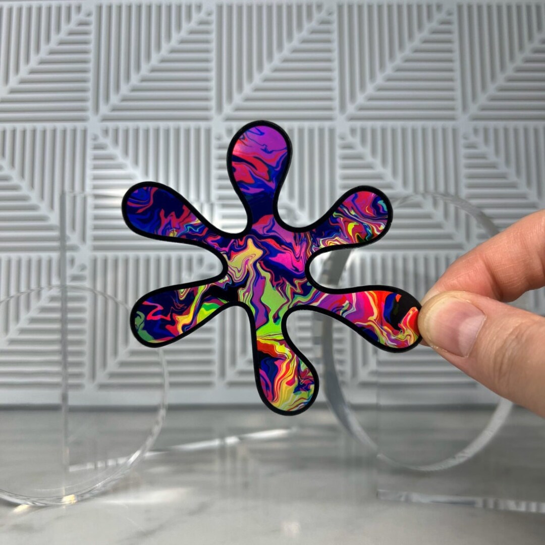 Psychedelic Splat Sticker Y2K Aesthetic Holographic Stickers 90s Vibes ...