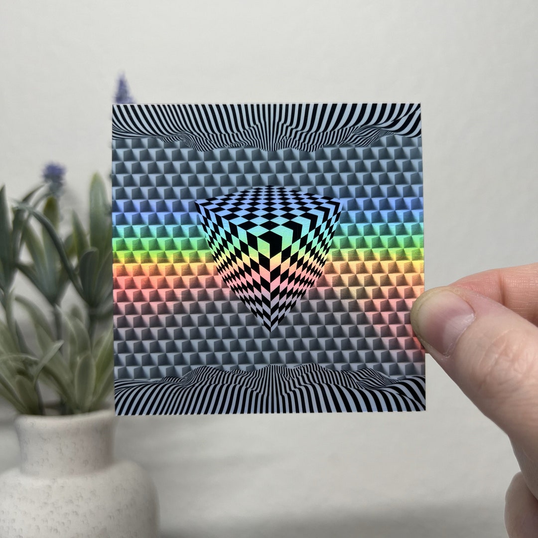 Holographic Illusion Sticker Optical Illusion Op Art Psychedelic 3D ...