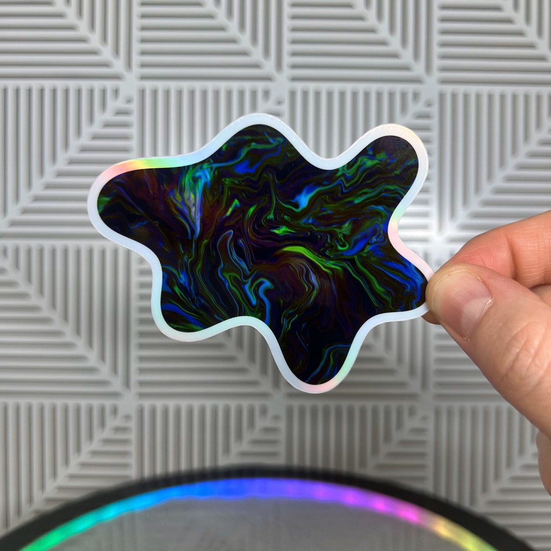 Dark Neon Blob Sticker Holographic Stickers Psychedelic Gothic - Etsy