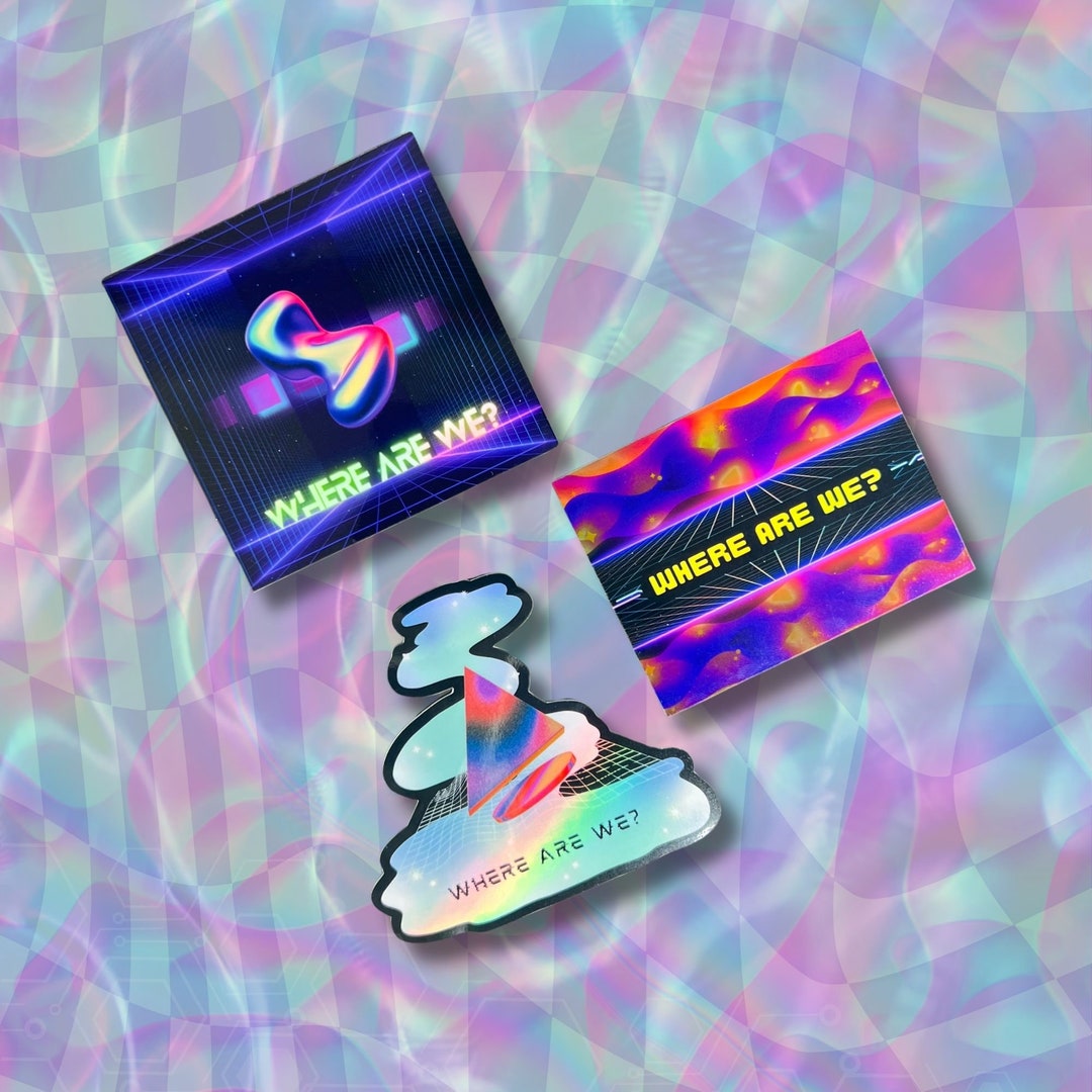 Vaporwave Where Are We Sticker Pack Holographic Stickers Vaporwave Art ...