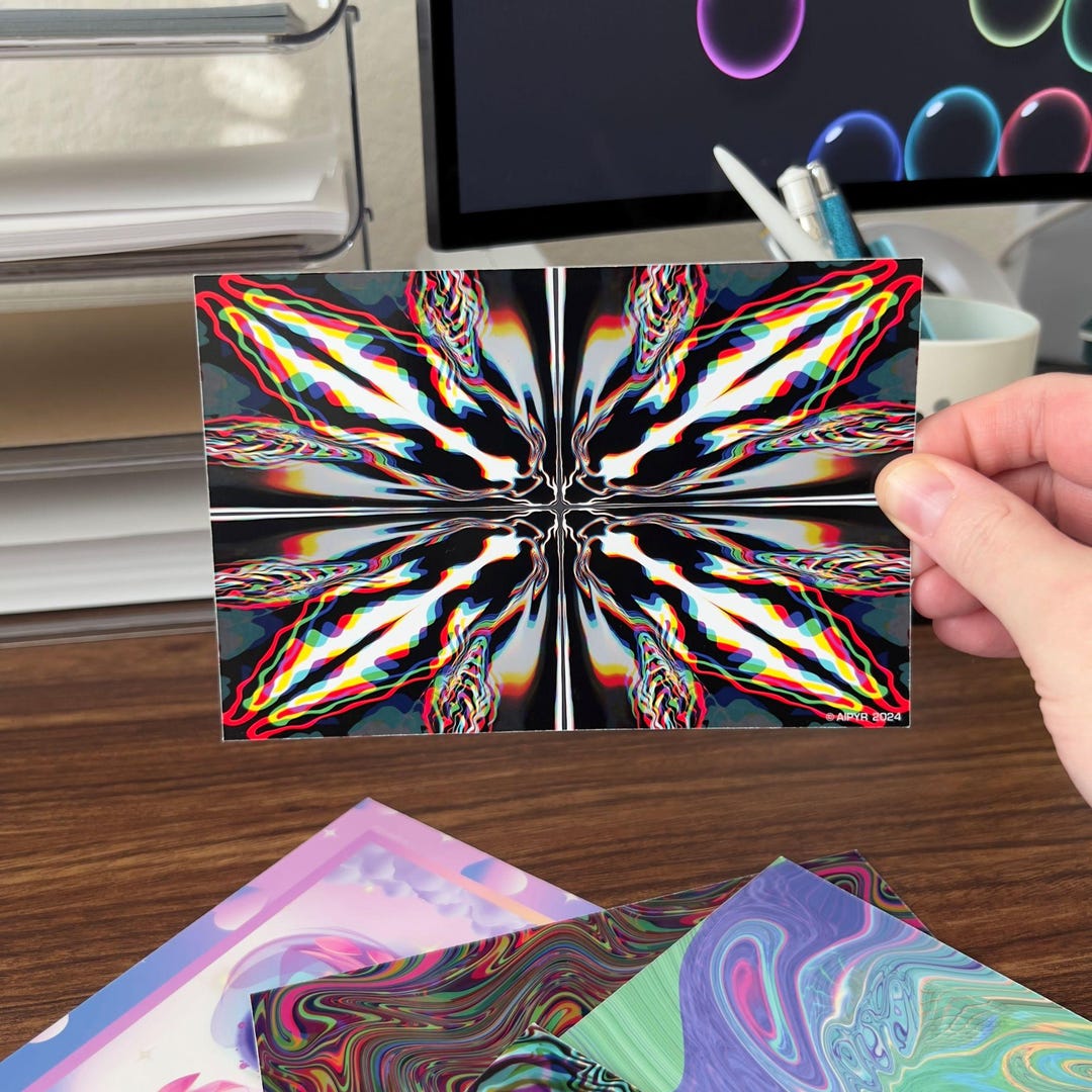 Chromatic Glitch Print 4x6 Art Print Psychedelic Acid Art Mini Poster ...