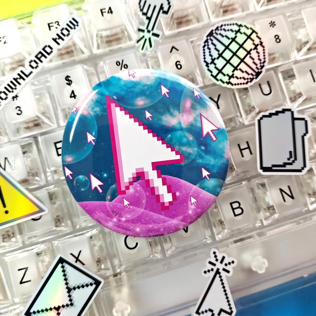 Pink Computer Cursor Magnet | 90s Pixel Art, Y2K Dreamcore Decor - Etsy