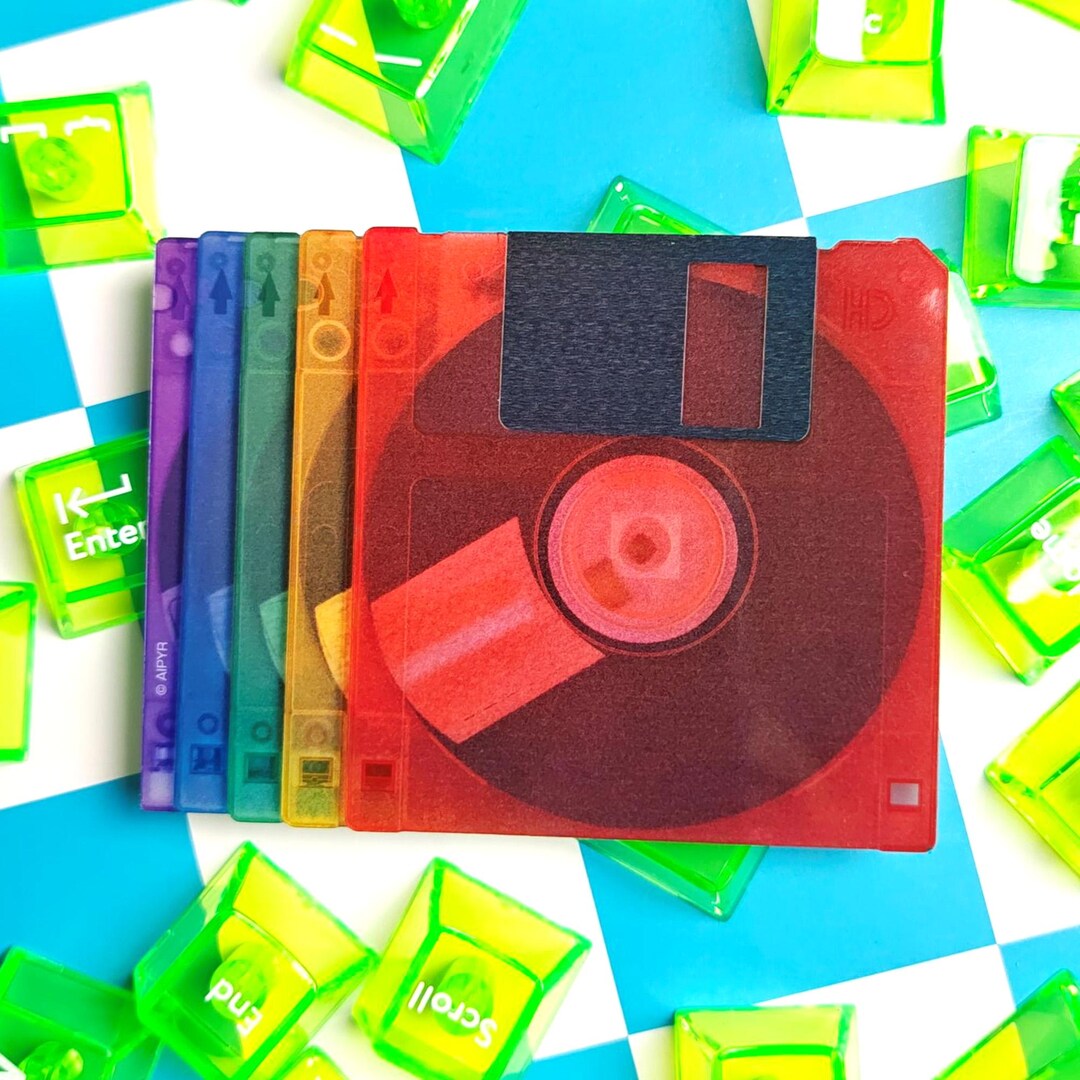 Rainbow Floppy Disk Holographic Sticker | 80s 90s Y2K Laptop Decal - Etsy