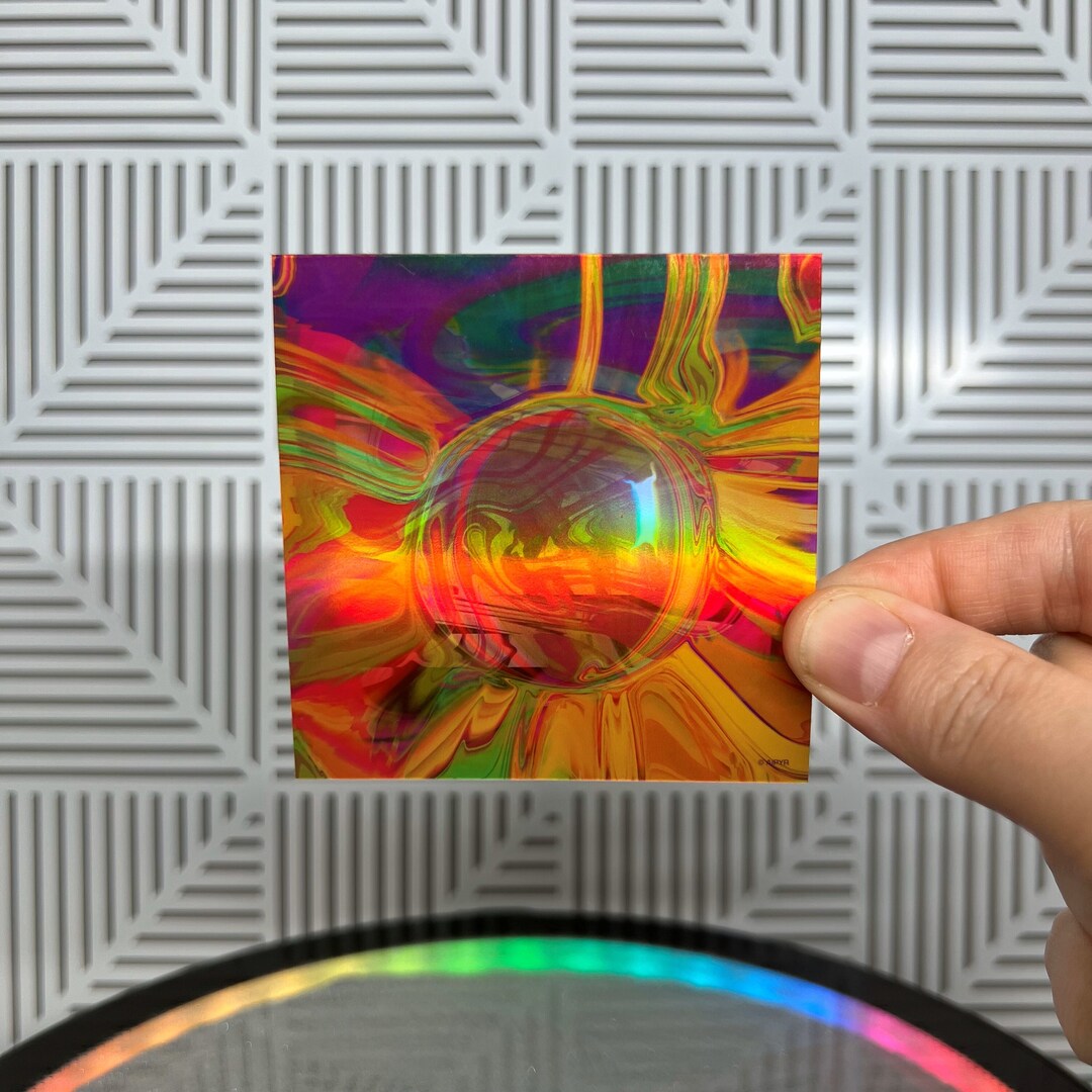 Solar Orb Sticker Optical Illusion Psychedelic Art Trippy Vibes 3D Art ...