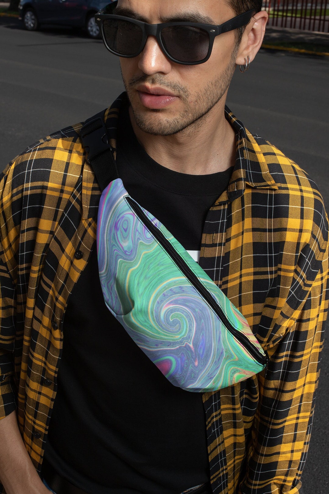 Psychedelic Glitch Swirl Fanny Pack by Aipyr - Etsy