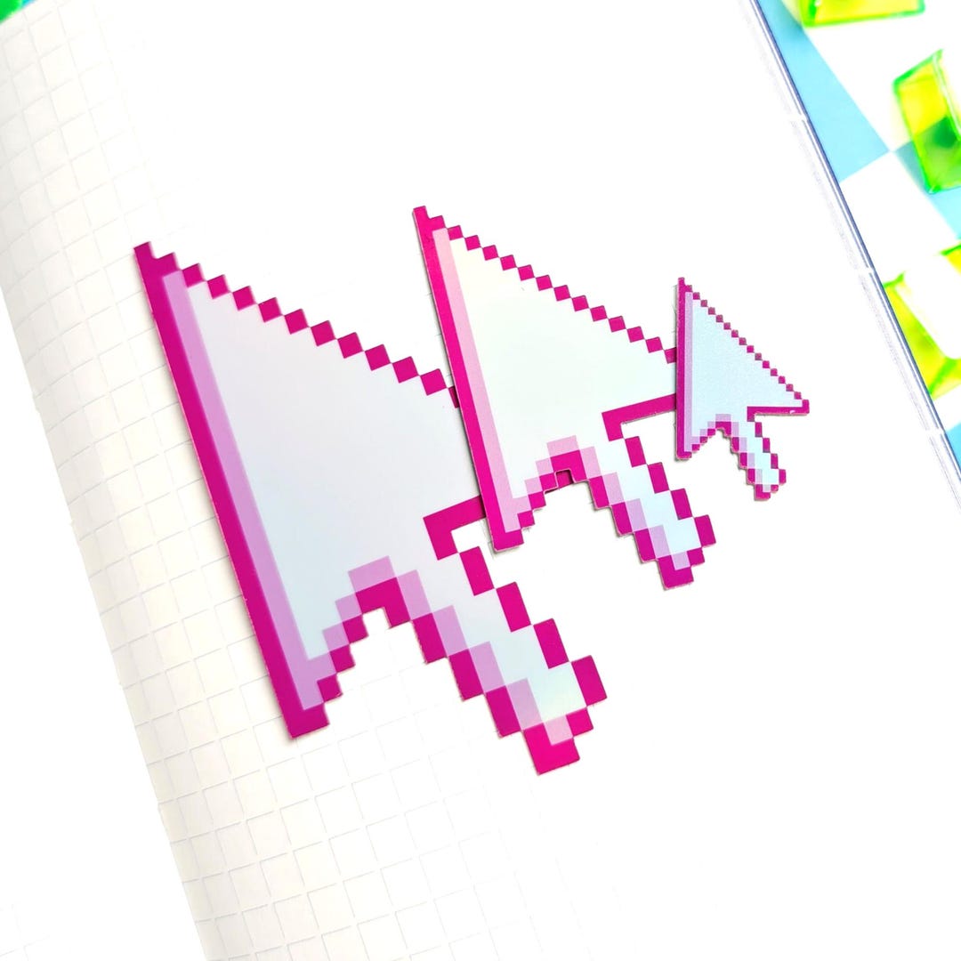 Pink Computer Cursor Sticker Pack | Y2K Nostalgia, Webcore Pixel Art - Etsy