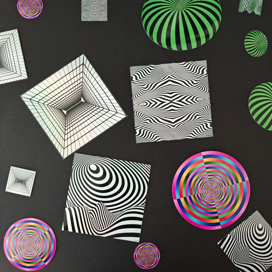 Optical Illusions Sticker Pack - Trippy Stickers - Vibrant Acid Art ...