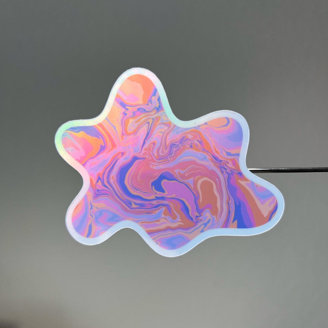 Groovy Swirl Holographic Sticker Trippy Psychedelic Stickers 70s Retro ...