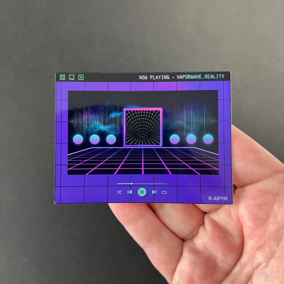 Vaporwave Video Player Sticker Cyberpunk Computer Sticker Cool ...