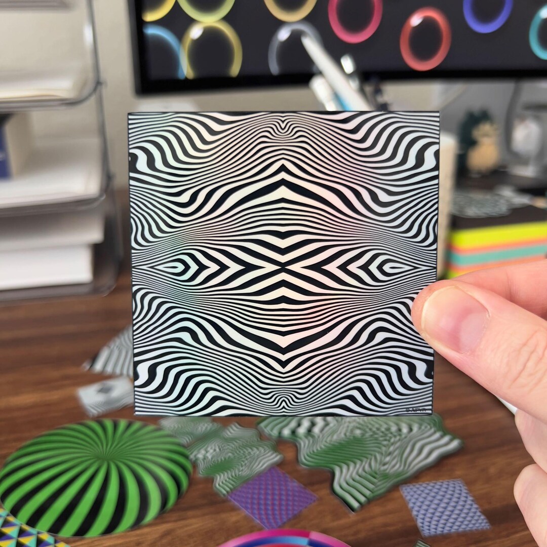 Hypnotic Wave Sticker - Op Art Sticker - Trippy Optical Illusion - Acid ...