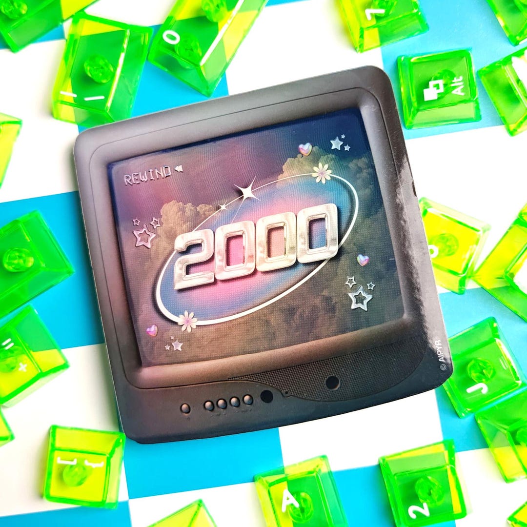 2000s Nostalgia TV Sticker | Y2K Laptop Decal, Mcbling Stickers - Etsy