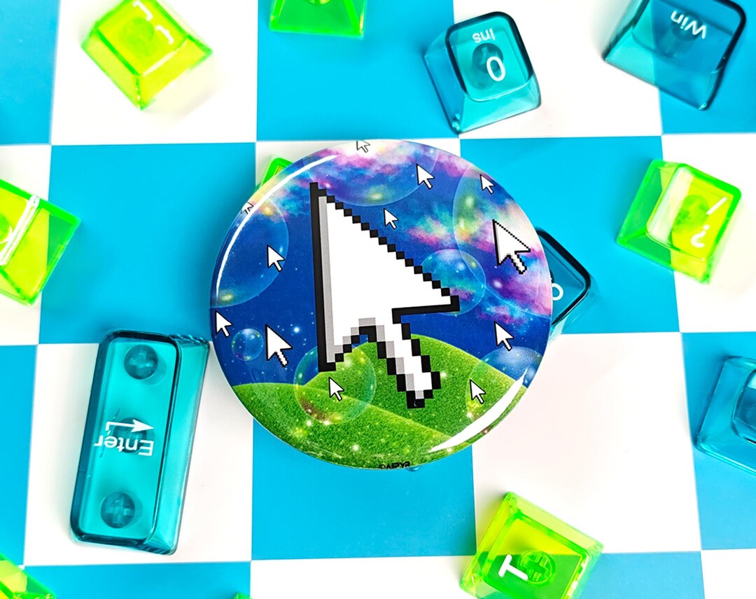 Webcore Computer Cursor Button, Mirror, Magnet | Y2K Decor, Retro Tech ...