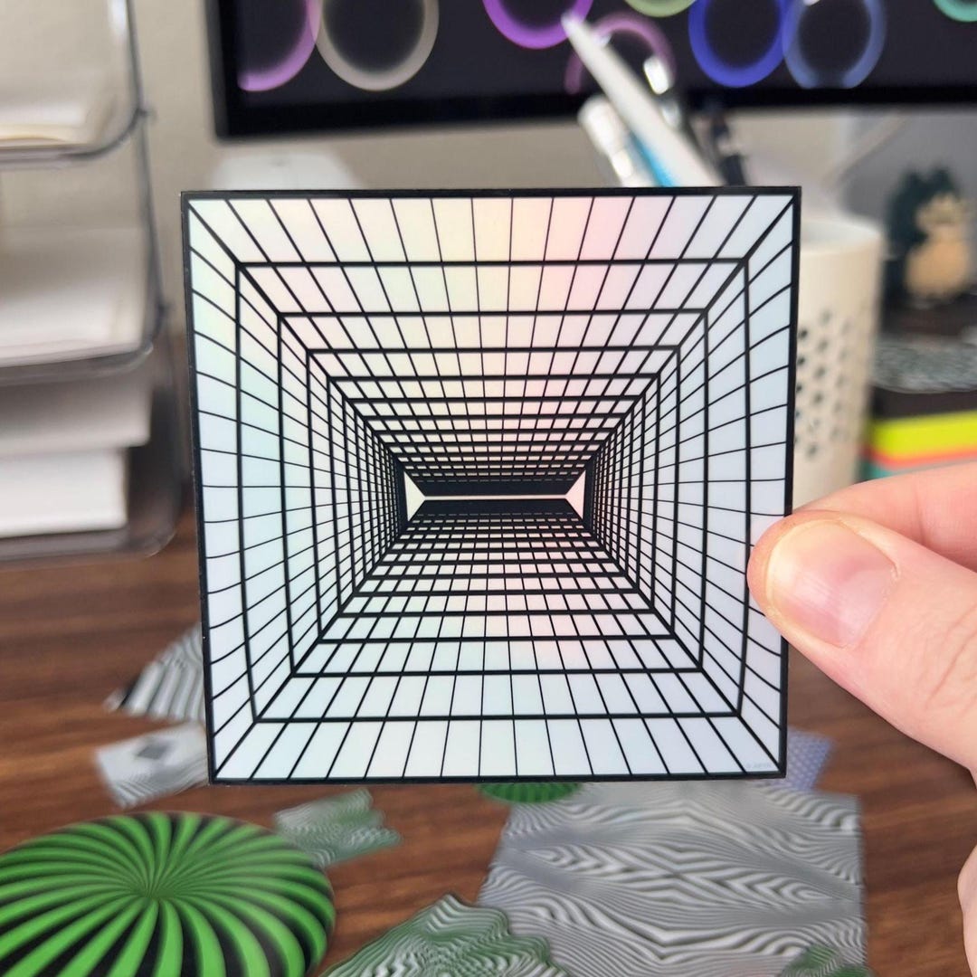 Infinite Void Sticker - Optical Illusion Sticker - Trippy Op Art - Acid ...