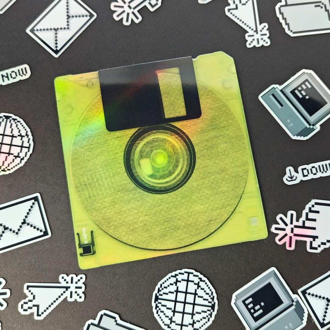 Holographic Floppy Disk Sticker - Retro Computer Sticker - Y2K Sticker ...