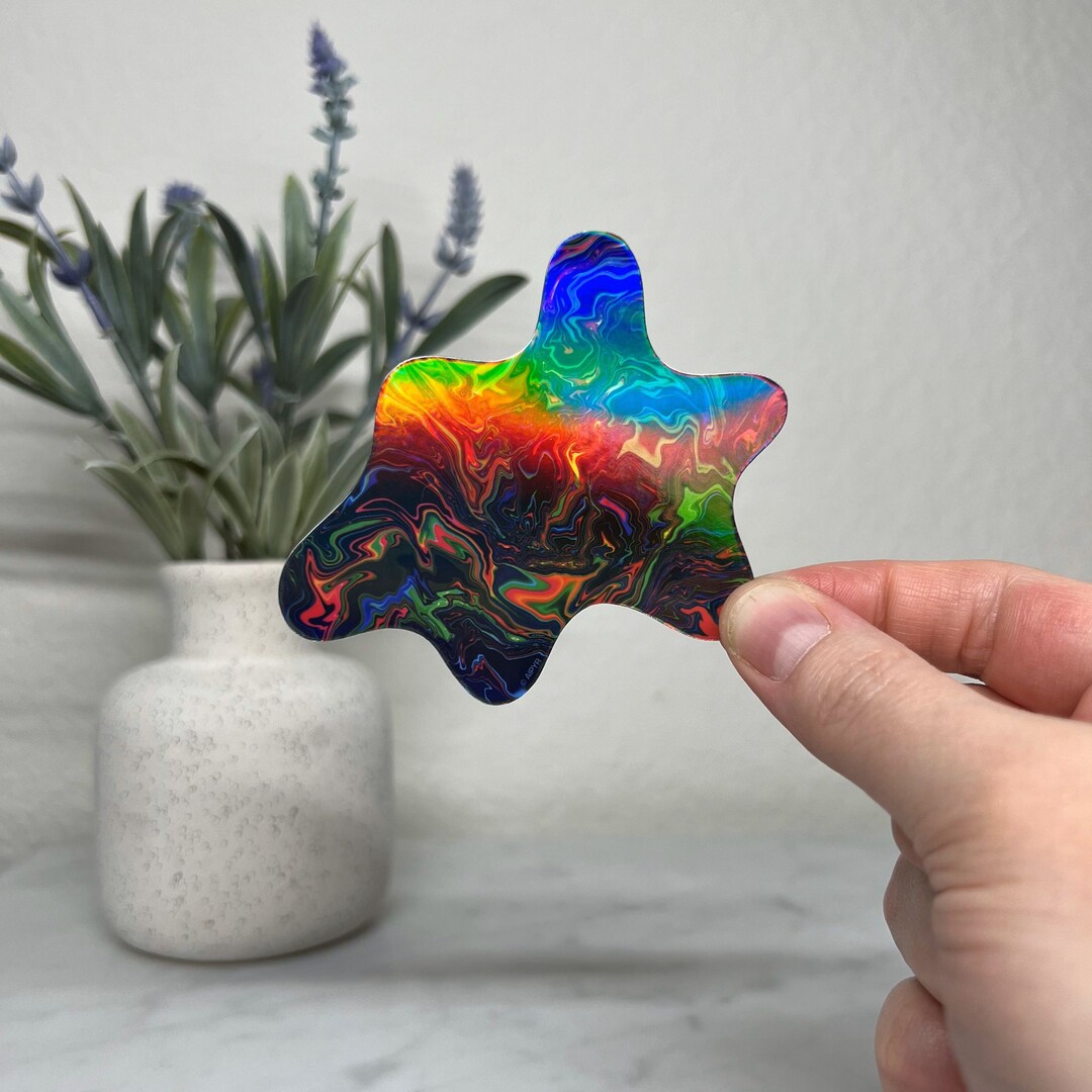 Holographic Neon Chaos Blob Magnet Psychedelic Art Dark Aesthetic Weird ...