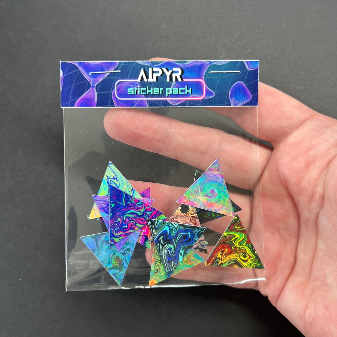 Mini Trippy Triangles Sticker Pack Mini Holographic Stickers Triangle ...