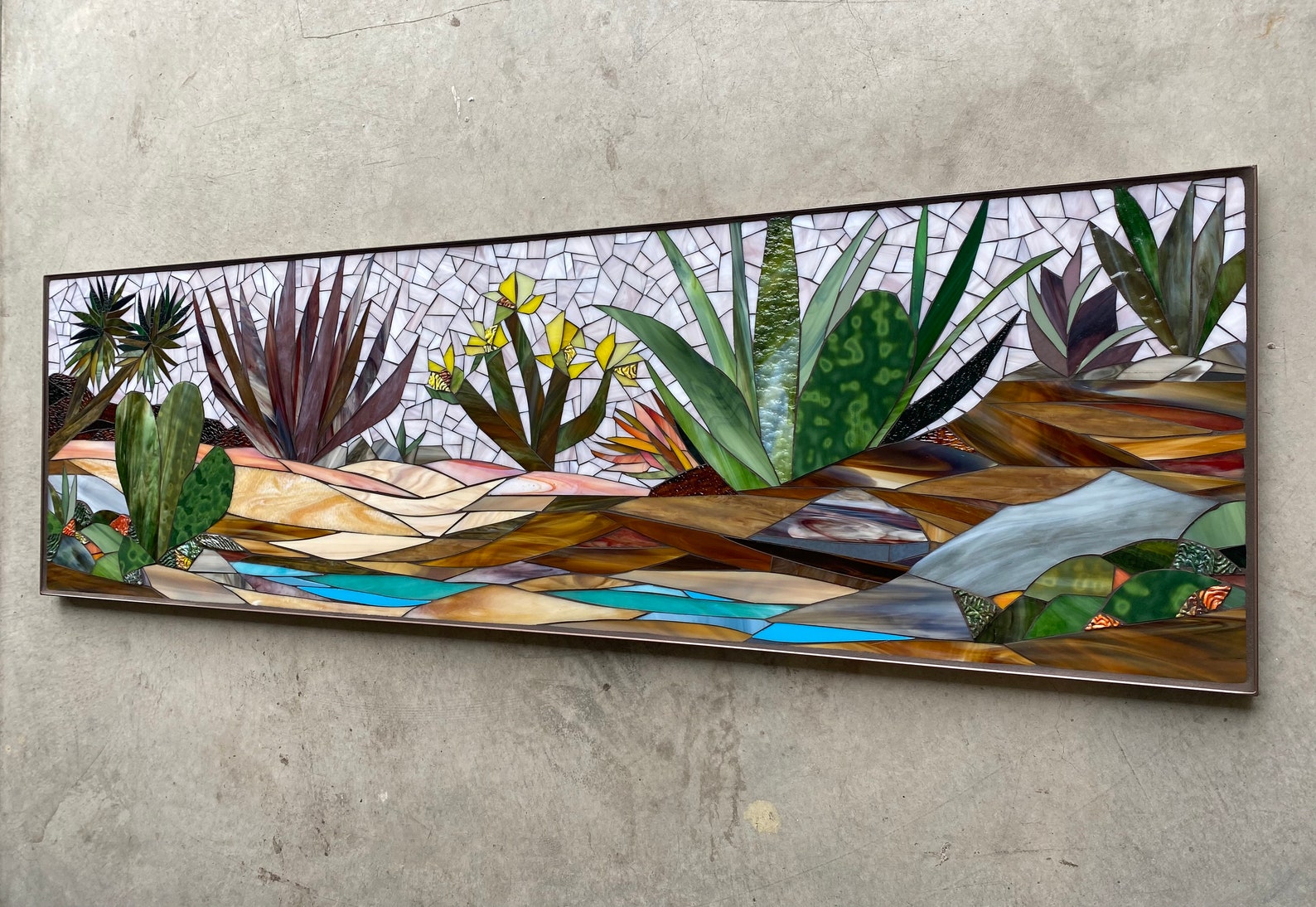 DESERT SUCCULENTS MOSAIC Wall Art - Made to Order - Stained Glass ...