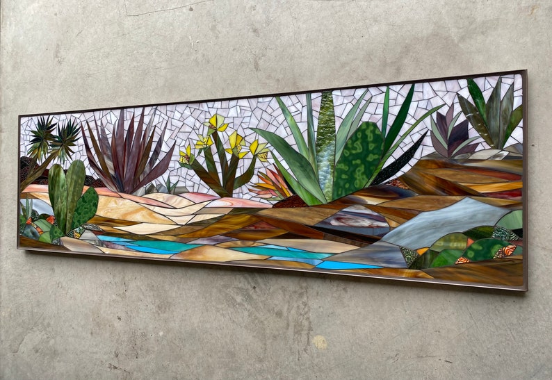 DESERT SUCCULENTS MOSAIC Wall Art - Made to Order - Stained Glass ...