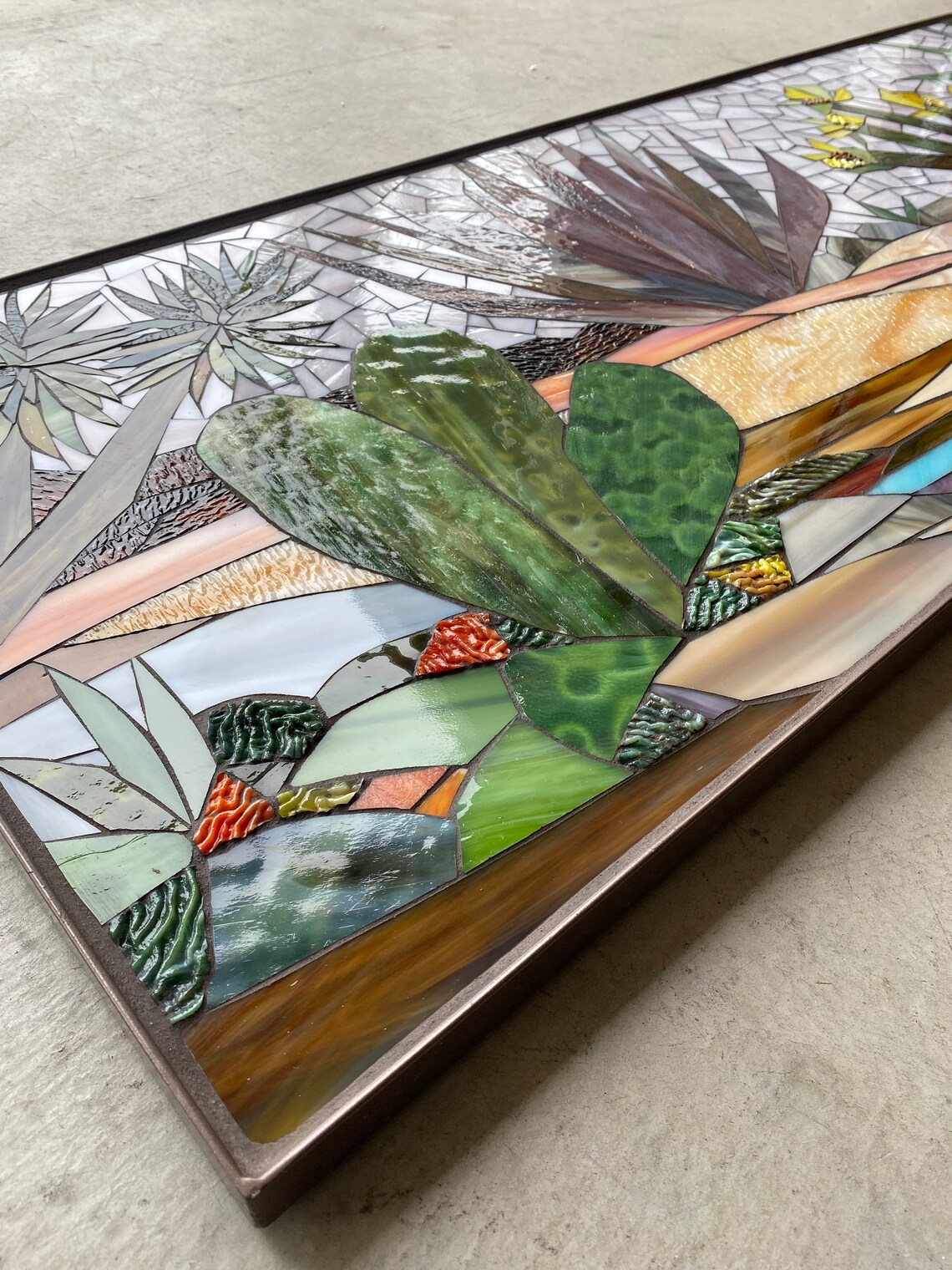 DESERT SUCCULENTS MOSAIC Wall Art - Made to Order - Stained Glass ...