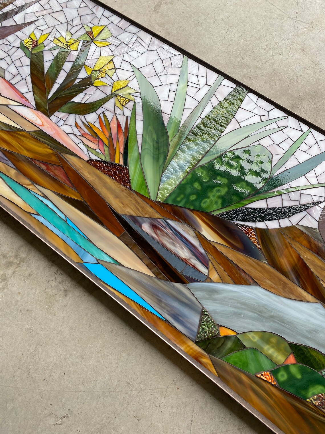 DESERT SUCCULENTS MOSAIC Wall Art - Made to Order - Stained Glass ...